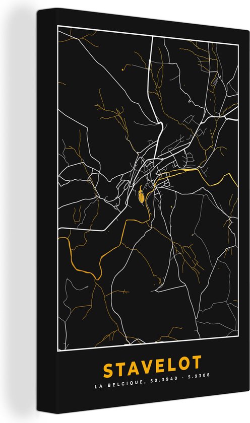 Canvas Schilderij Goud - Stadskaart - Plattegrond - Stavelot - Kaart ...