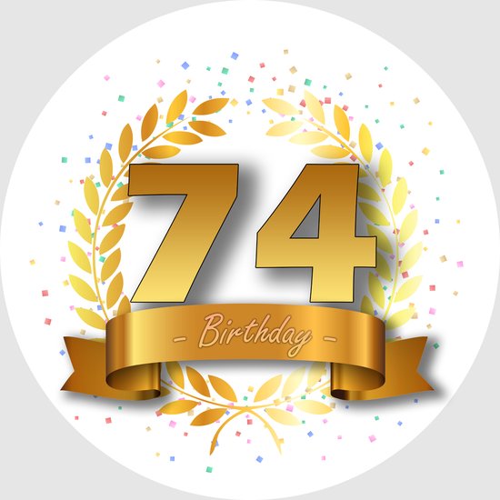 24x Verjaardag ronde stickers 74 jaar - Happy Birthday Feest ...
