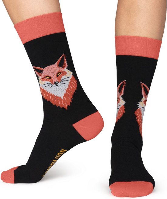 Jimmy Lion Fox Unisex Sokken - Zwart | bol.com