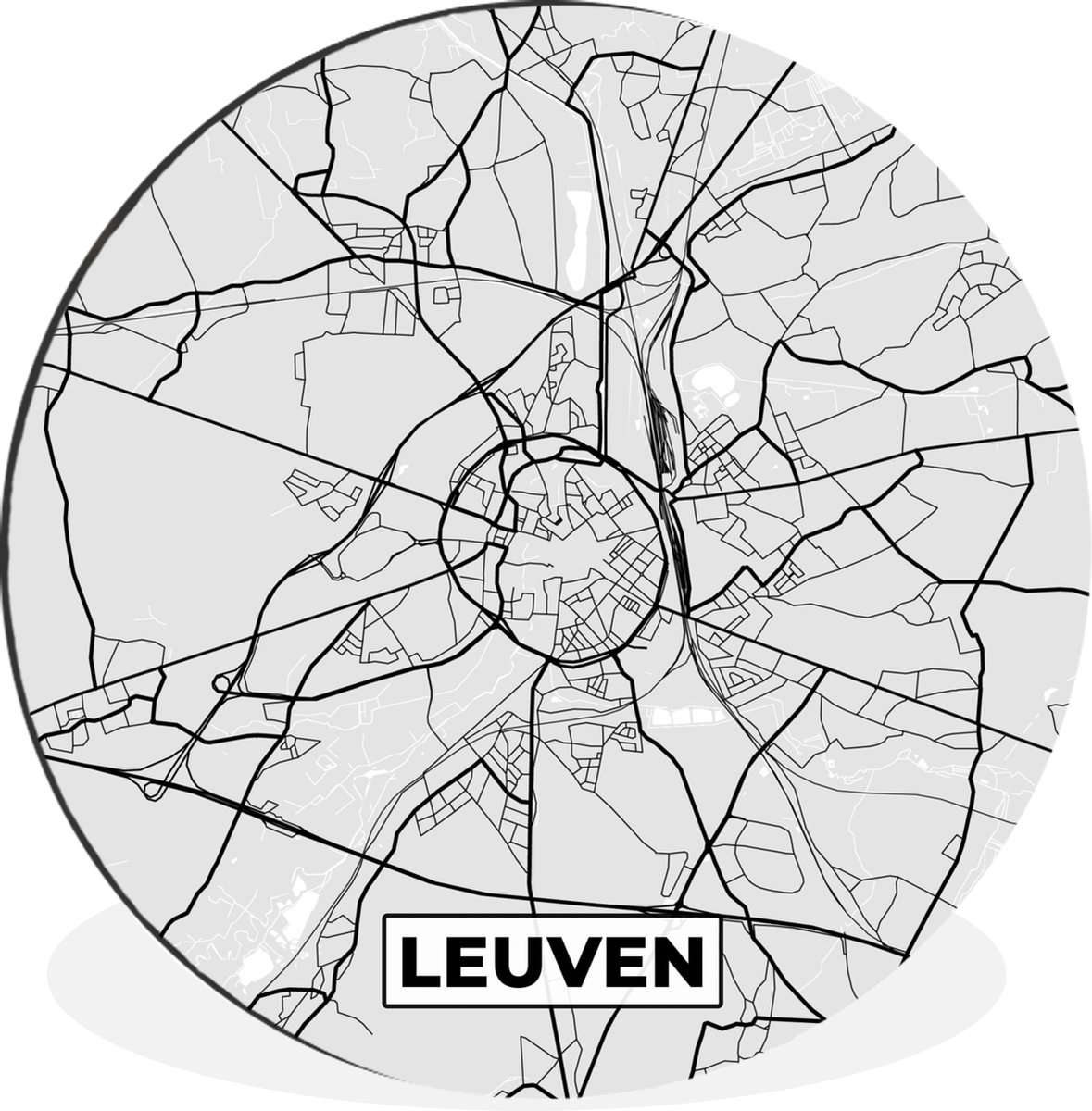 Wall Circle - Wall Circle - City Map - Zwart Wit - Map - Louvain ...