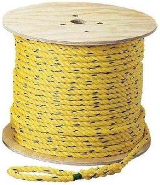 Touw op rol - 14mm - 110 meter - Geel/blauw | bol