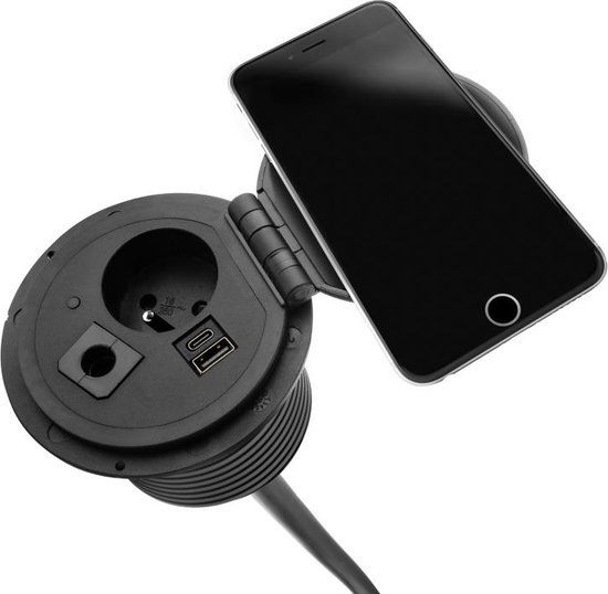 Filex - QI Power-Spot® (1x 230v (French socket), 1x USB A+C Charge, 1x ...