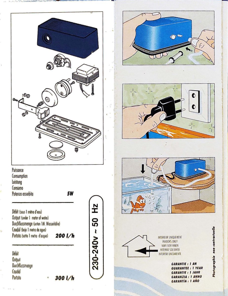 RENA - Aquarium Luchtpomp - voor aquarium beluchting met bubbels | bol