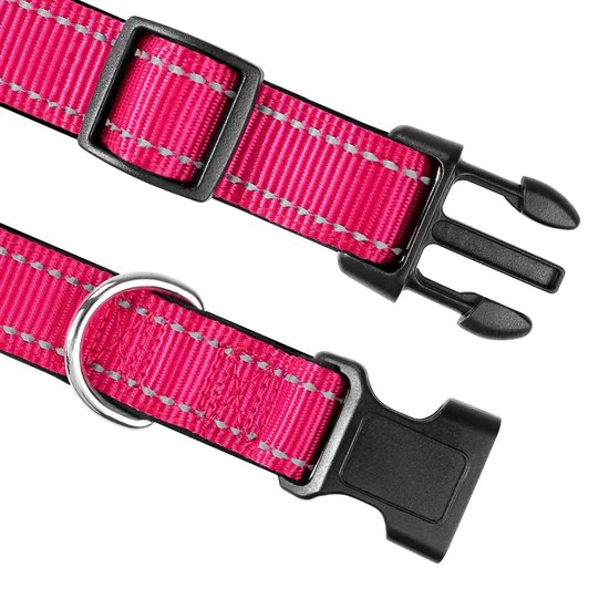 Halsband hond - reflecterend - roze - maat M - incl. zero-shock ...
