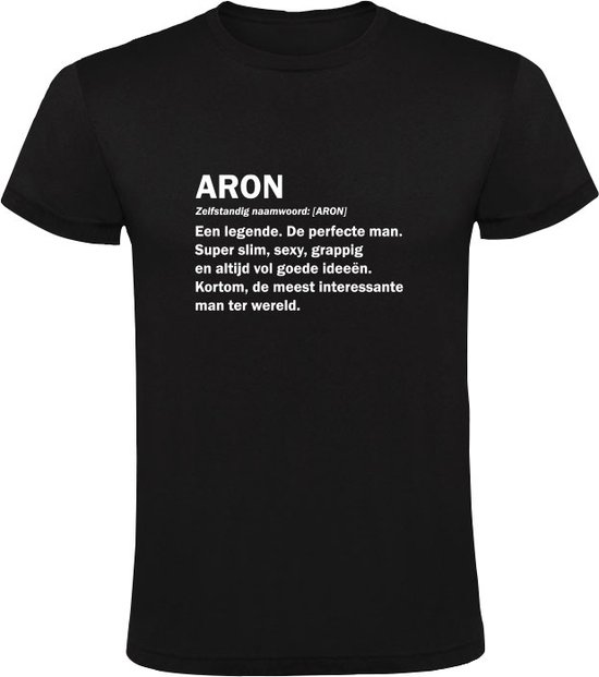 Aron | Heren T-shirt | Zwart | Naam | Namen | Jongensnaam | Woordenboek ...