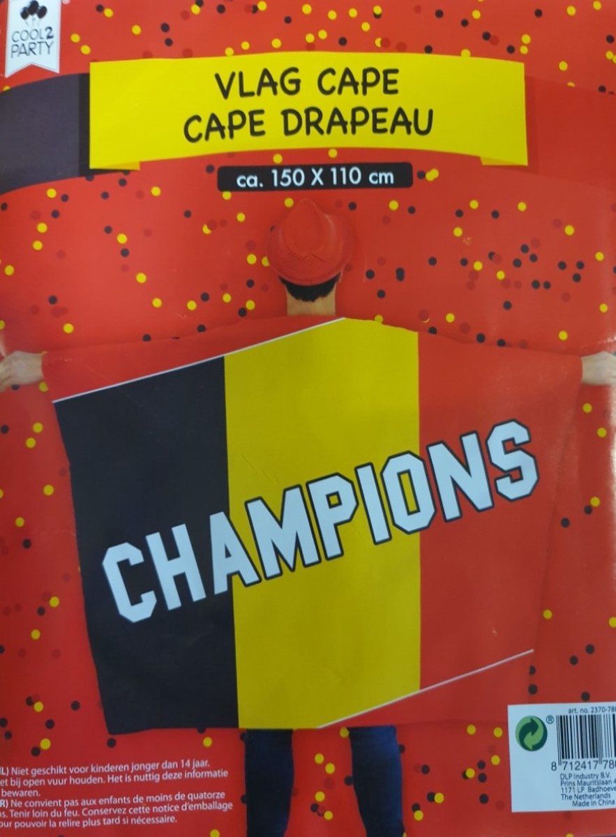 Rode duivels - Belgische cape - Champions - Belgische vlag | bol