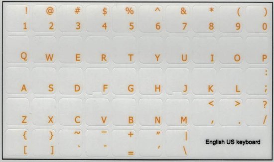 Qwerty Sticker Transparant Oranje 11 X 13 | bol