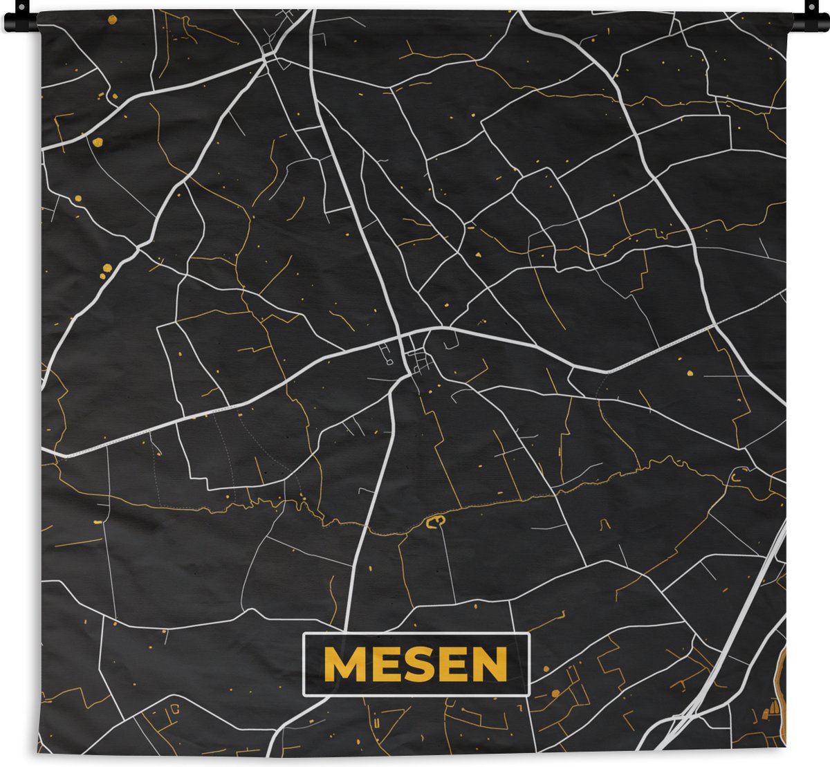 Wandkleed - Wanddoek - Mesen - Stadskaart - Goud - Plattegrond - Kaart ...