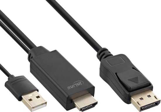 HDMI naar DisplayPort kabel - 4K 30Hz - 0,5 meter - Zwart | bol