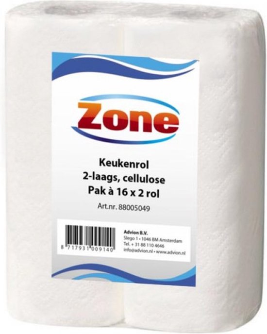 Zone Keukenrol - set van 2 rollen - 2-laags papier | bol