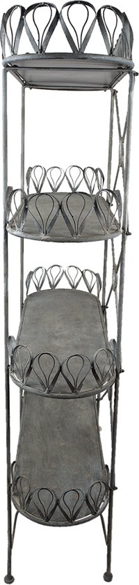 Clayre & Eef Opbergrek 91x36x168 cm Grijs Ijzer Geen vorm Tuinrek ...