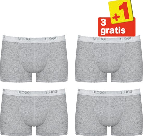 Sloggi Men Basic Short 4pack Grijs 3+1 Gratis | bol