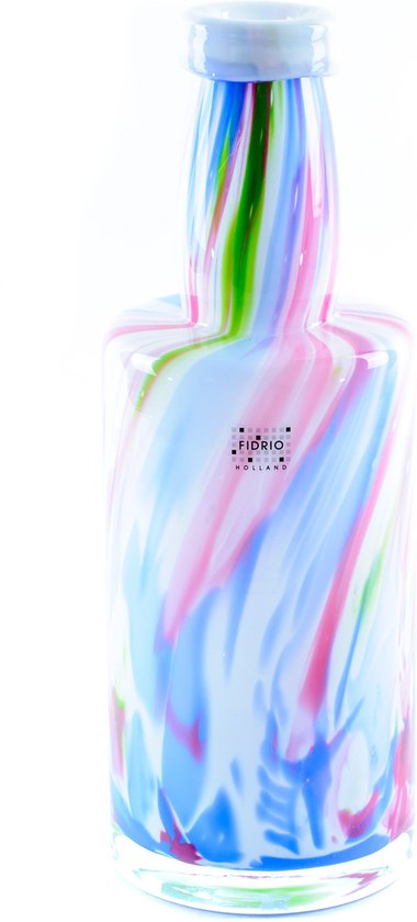 Fidrio fles solifleur pastel colour - Hoogte 30 cm - Decoratieve vaas ...