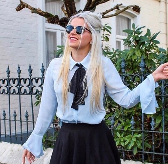 Iris hemd met zwarte strik blauw | bol