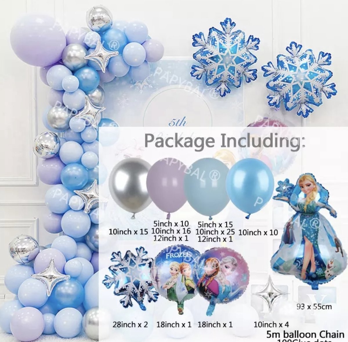 Frozen 104 pcs ballonnenboog - ballonnen - Elsa - Anna - Olaf ...
