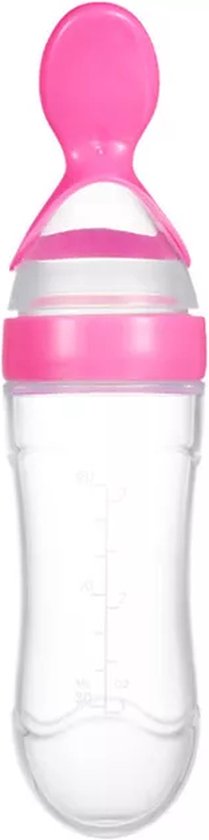 Knijpfles met lepel - Antiknoei lepel – Siliconen Babyfles – Babybestek – Doseerfles -... | bol.com