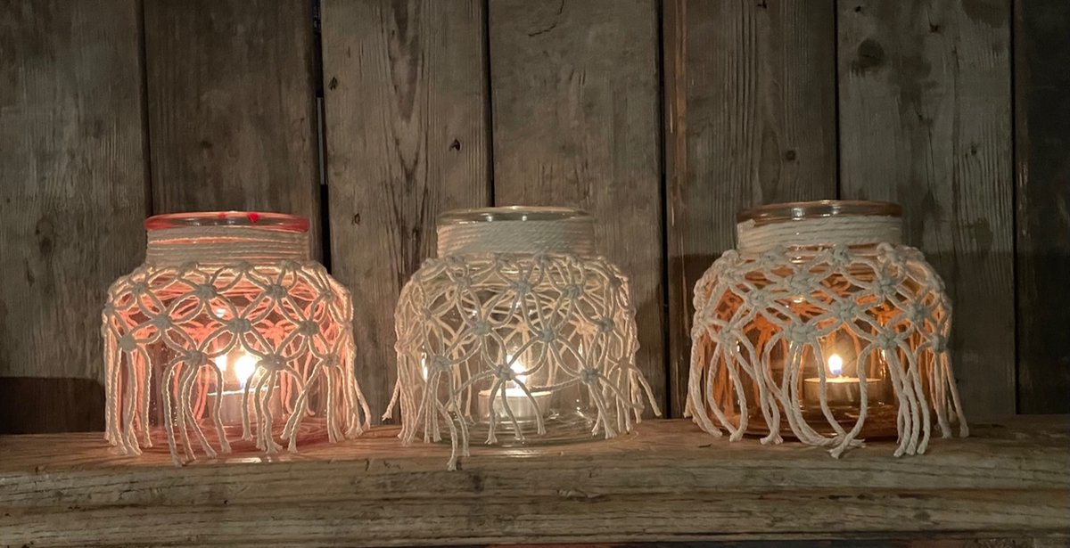 Vaas windlicht Macrame Ø12x11,5cm | bol.com