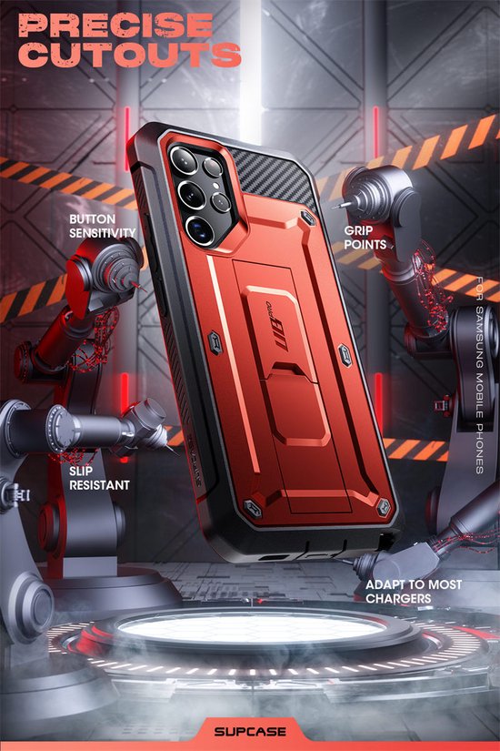 Supcase Samsung Galaxy S22 Ultra Coque Unicorn Beetle Pro Rouge