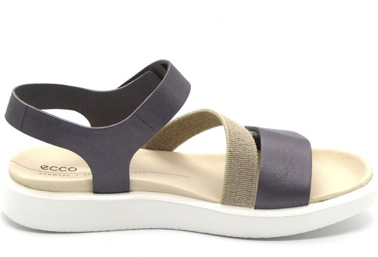 Ecco Dames Sandaal Flowt - 273713-60105 Grafiet Metallic - Maat 42 | bol