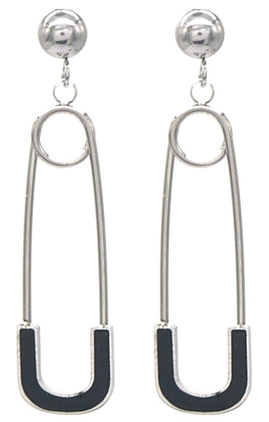 Oorbellen Veiligheidsspeld - RVS - 4 cm - Zilverkleurig | bol