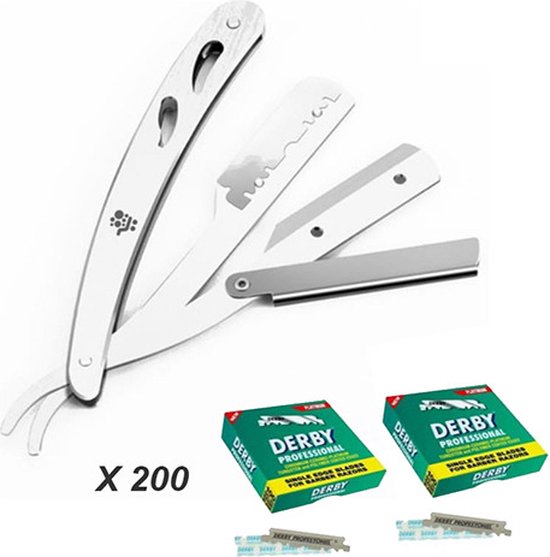 Rvs Scheermes Mannen inclusief 200 derby premium scheermesjes ...