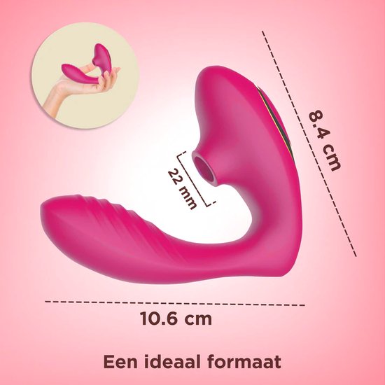 2 in 1 Luchtdruk Vibrator Roze - Vibrator voor vrouwen - Gspot ...