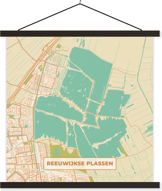 Schoolplaat - Vintage - Kaart - Plattegrond - Reeuwijkse Plassen ...