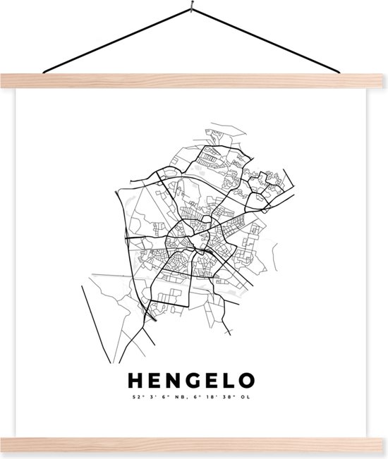 Schoolplaat - Stadskaart – Zwart Wit - Kaart – Hengelo – Nederland ...