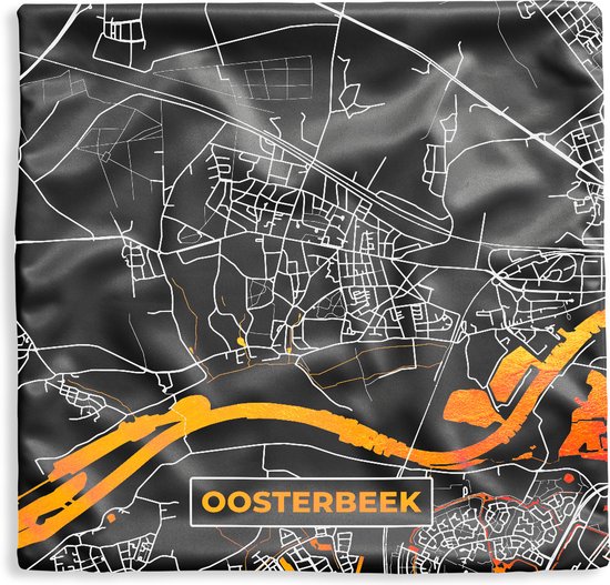 Kussenhoes 60x60 cm - Oosterbeek - Stadskaart - Plattegrond - Nederland ...