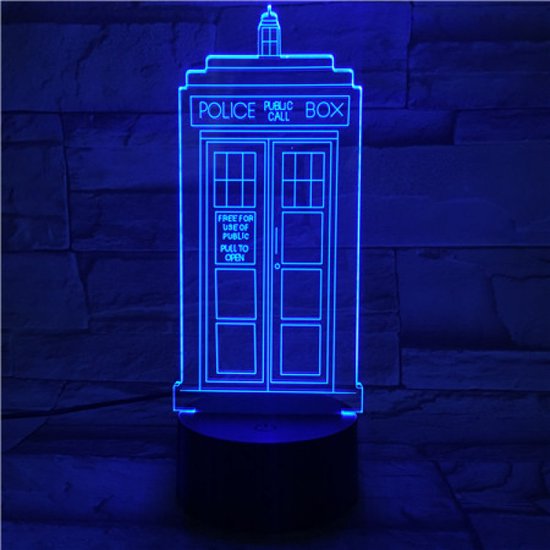 3D Led Lamp Met Gravering - RGB 7 Kleuren - Police Box | bol.com