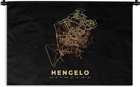 Wandkleed - Wanddoek - Nederland - Stadskaart - Hengelo - Kaart ...