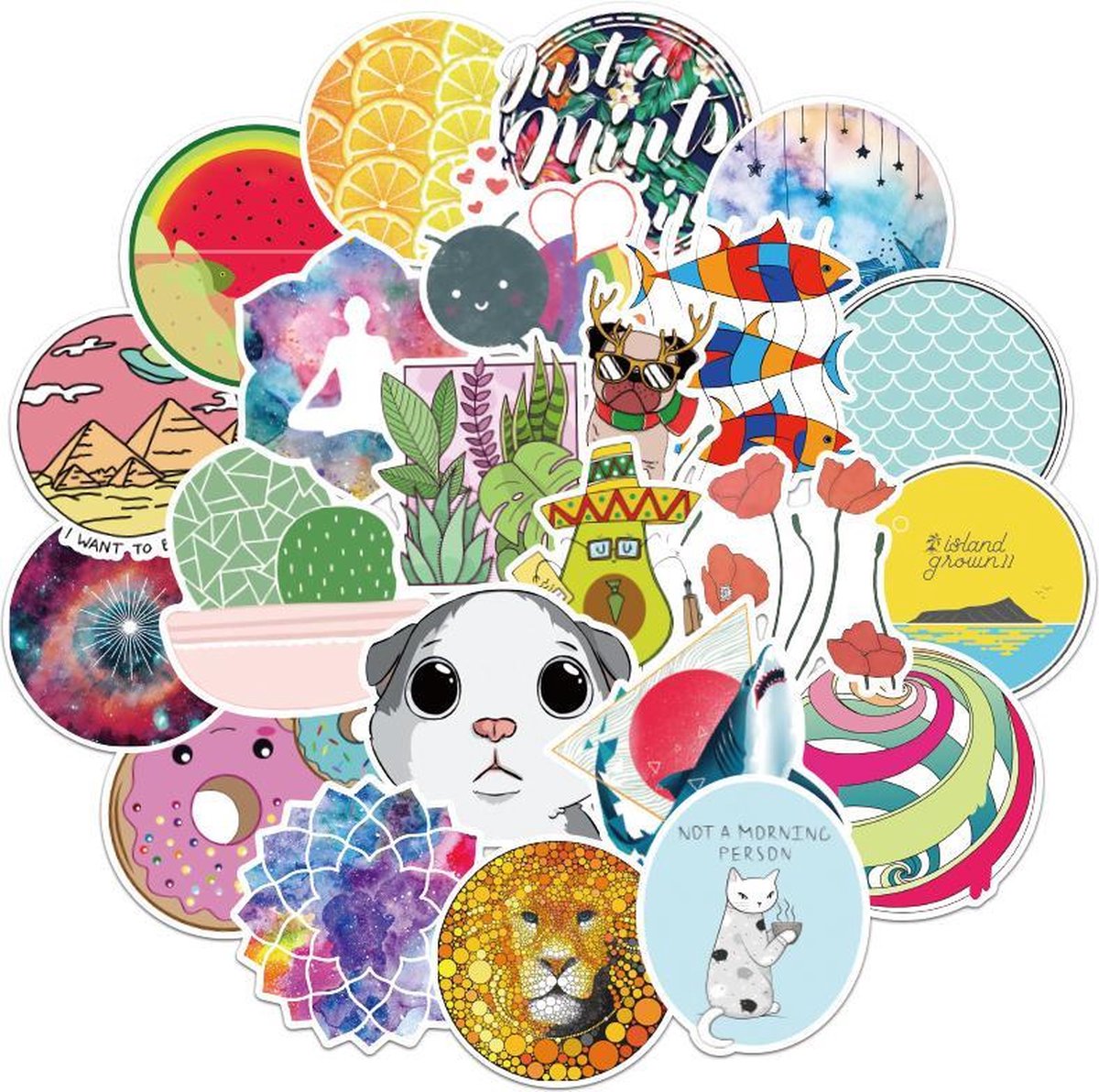 Fresh cute cartoons | sticker set | vinyl stickers | 100 stuks | bol