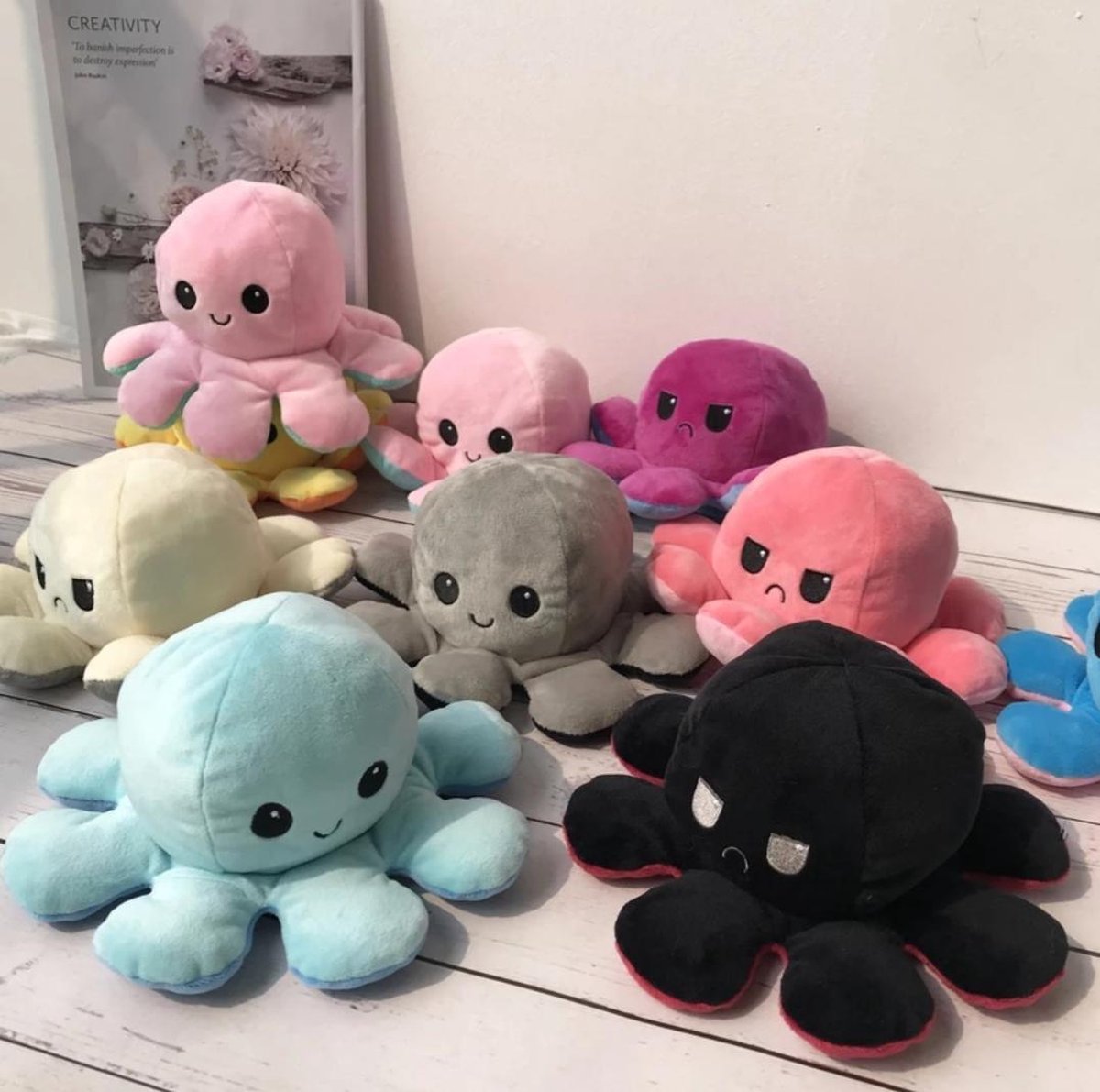 Roze - Octopus Knuffel Mood - Mood Octopus - Emotie Knuffel - Emotie ...