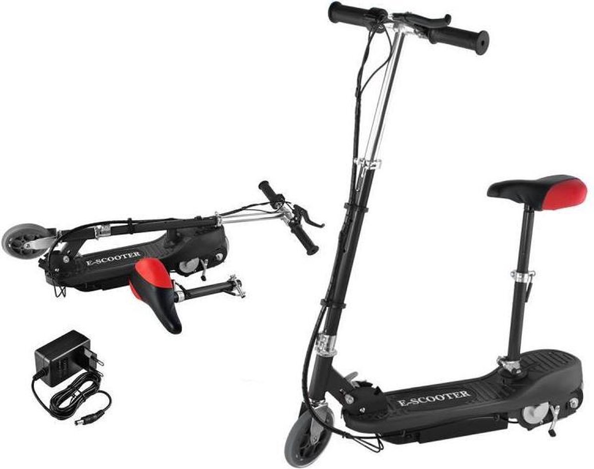 Elektrische Step met zadel zitje 120W Zwart 12km/u - E-scooter - E-step ...