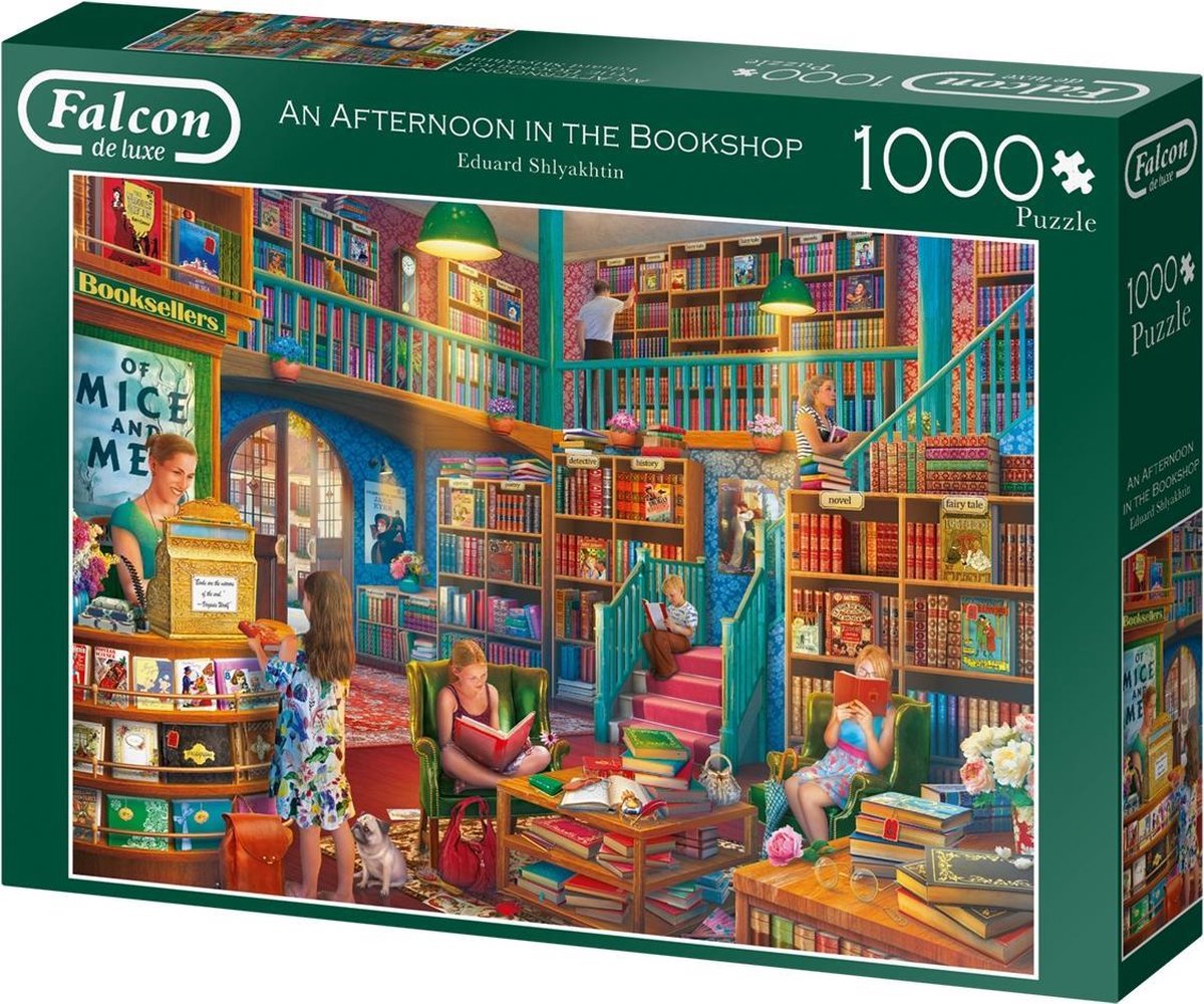 Falcon puzzel An Afternoon In The Bookshop - Legpuzzel - 1000 stukjes ...