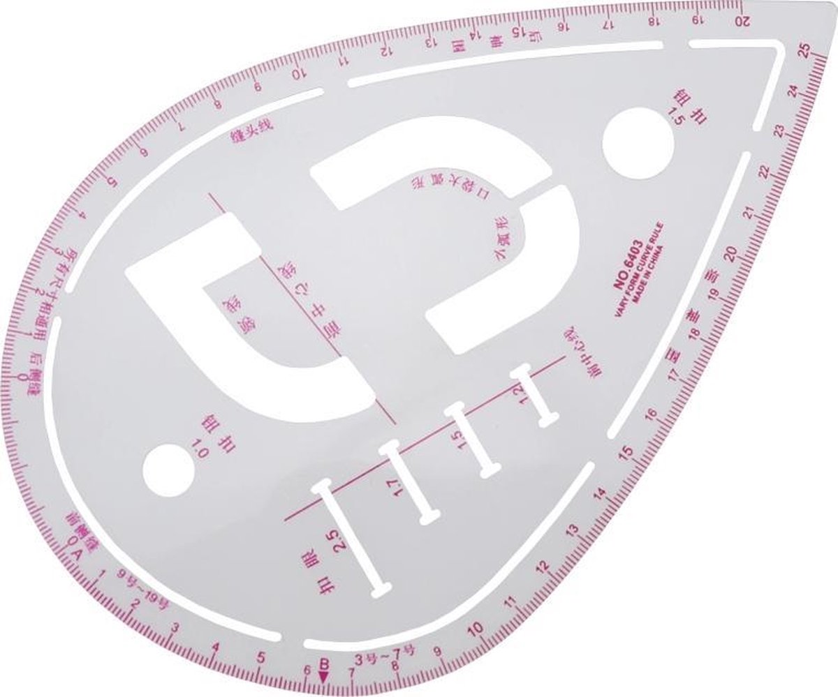 Coupeuse liniaal - linialen set -coupeuseliniaal - Kleermakers linialen ...