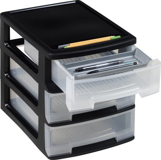 Bloc à tiroirs Allibert Babel 3 tiroirs noir | bol