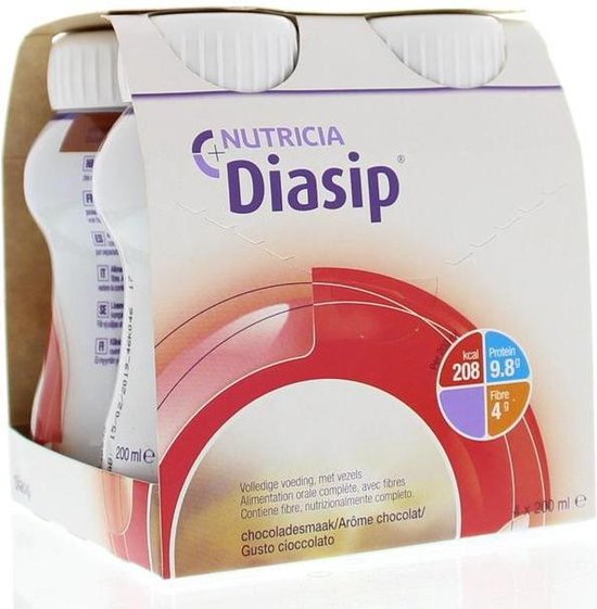 Diasip Chocolade Fles 4x200ml | bol