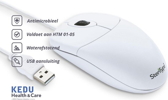 Steritype Medische computermuis -Hygiënisch - Antibacterieel ...