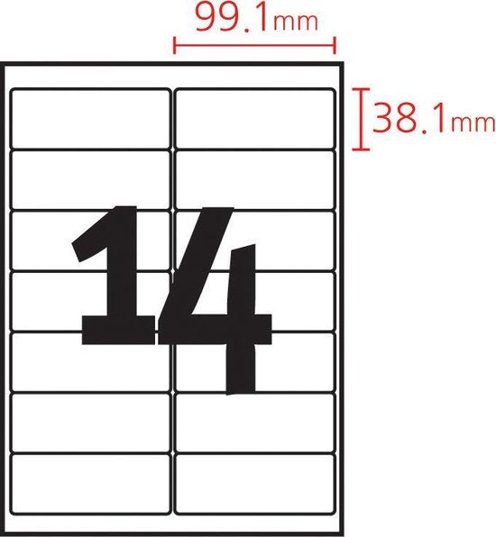 Printec Adres Etiketten - 100 Vel - 99.1x38.1mm - 14 Labels Per A4 ...