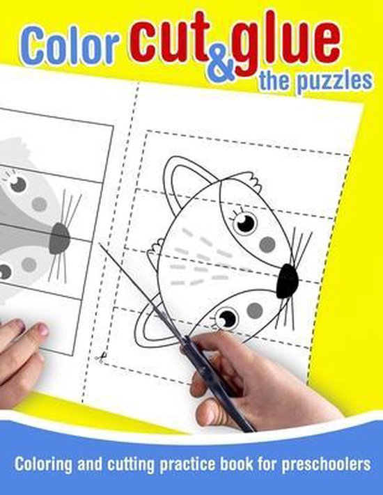 Cutting Practice for Kids- Color, cut and glue the puzzles - Coloring ...