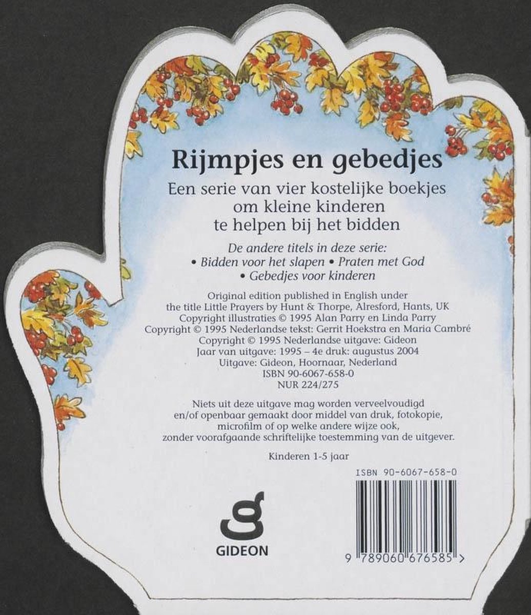 Rijmpjes en gebedjes - Bidden voor het eten, A. Parry | 9789060676585 ...