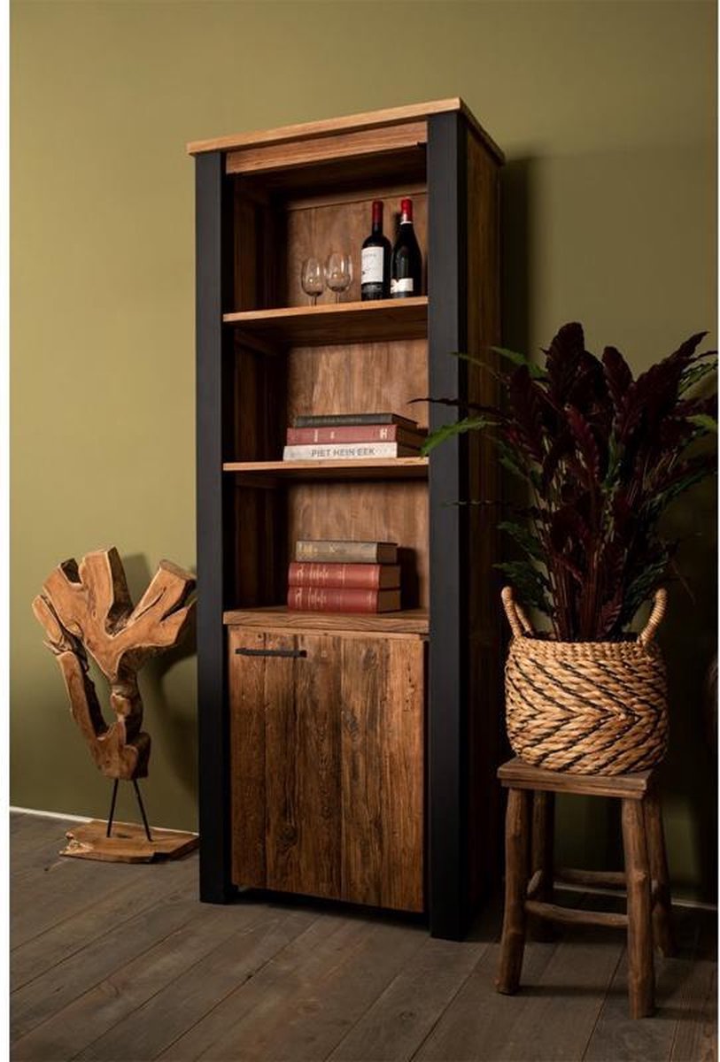 Industriële Boekenkast Van Teakhout - Boekenkast - Teakhout - Wandkast ...