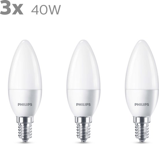 Philips LED Kaarslamp en kogellamp - 40W - E14 - Warm Wit | bol