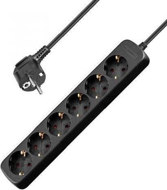 Goobay 96049 power uitbreiding 6 AC-uitgang(en) Zwart | bol.com