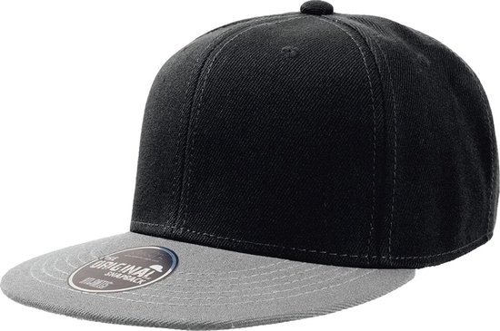 Atlantis Snap Back Flat Visor 6 Panel Cap (Zwart/Grijs) | bol
