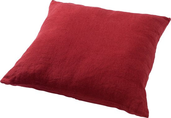 LINN - Kussenhoes LINNEN Merlot 45x45 cm - rood - Dutch Decor | bol.com