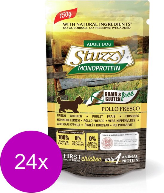 Stuzzy Dog Grain Free Monoprotein Pouch 150 g - Hondenvoer - 24 x Kip | bol
