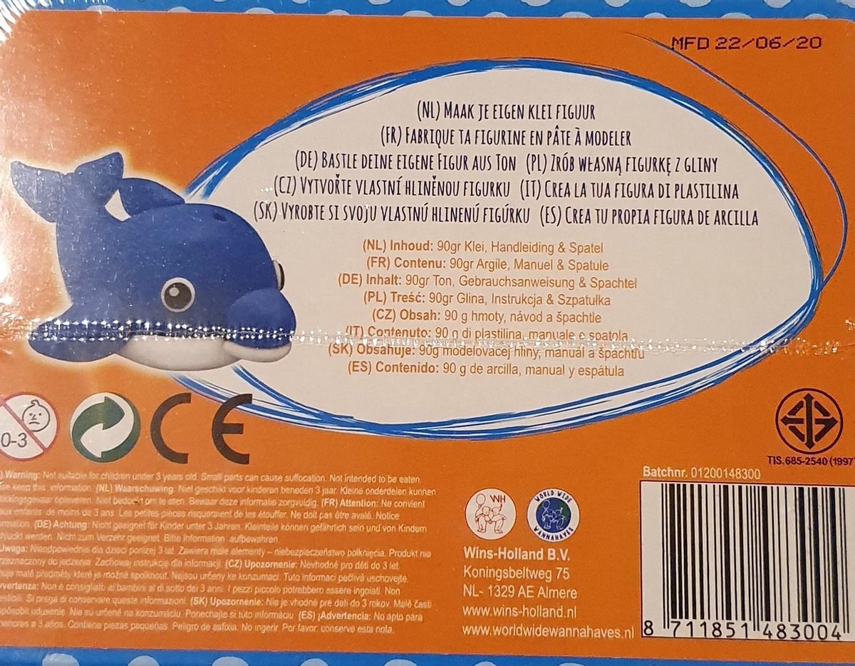 Dolfijn - Maak je eigen kleifiguur - 90 gram + Handleiding en Spatel ...
