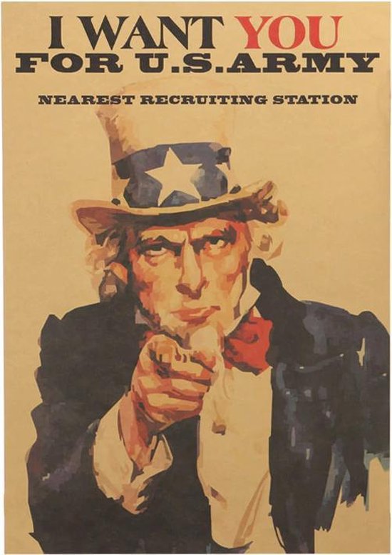 Uncle Sam Iconische Recruitment Poster Vintage Poster 51x36cm | bol.com